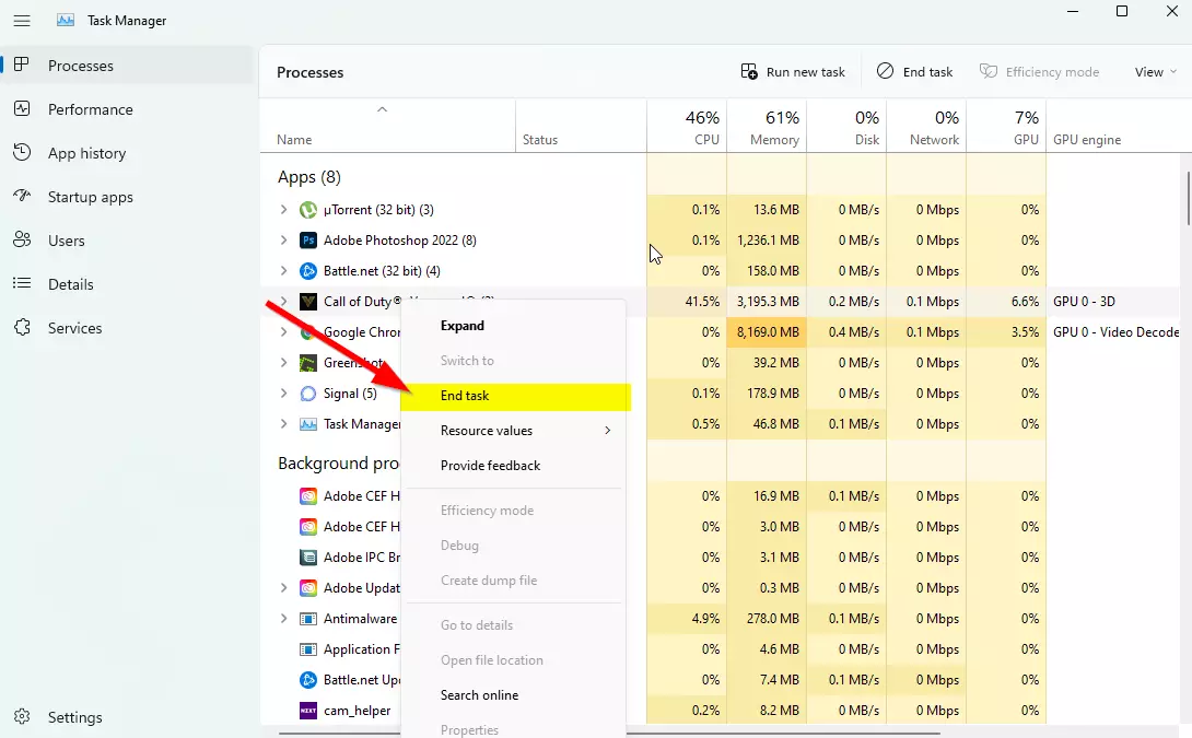 สิ้นสุด Task Manager