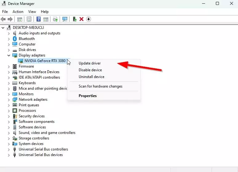 Device Manager Update Display Adapter