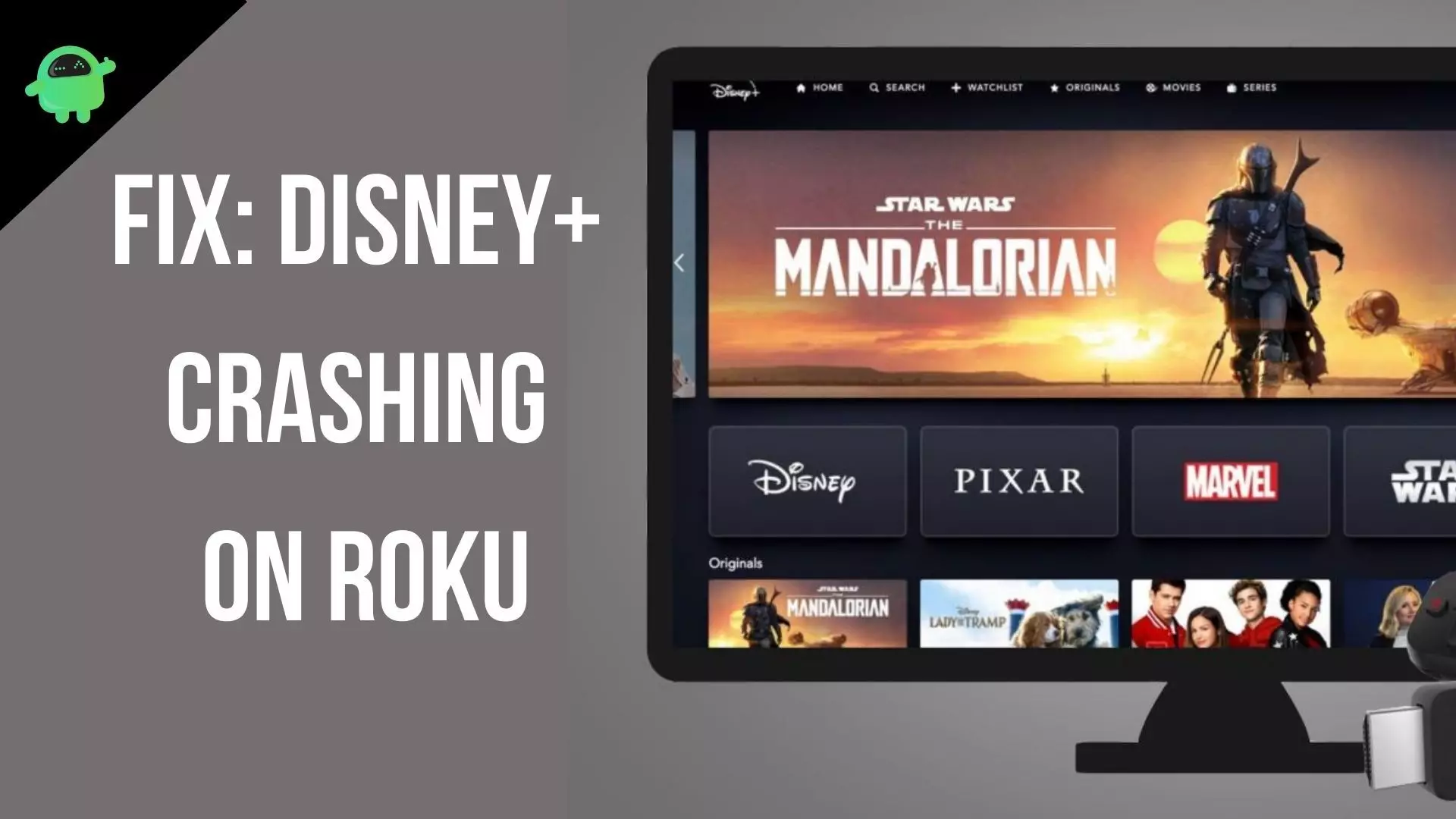 Konzani: Kuwonongeka kwa Disney + pa Roku