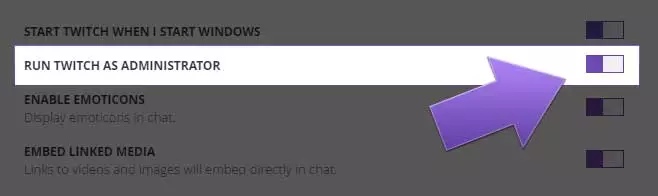 Kør Twitch som administrator