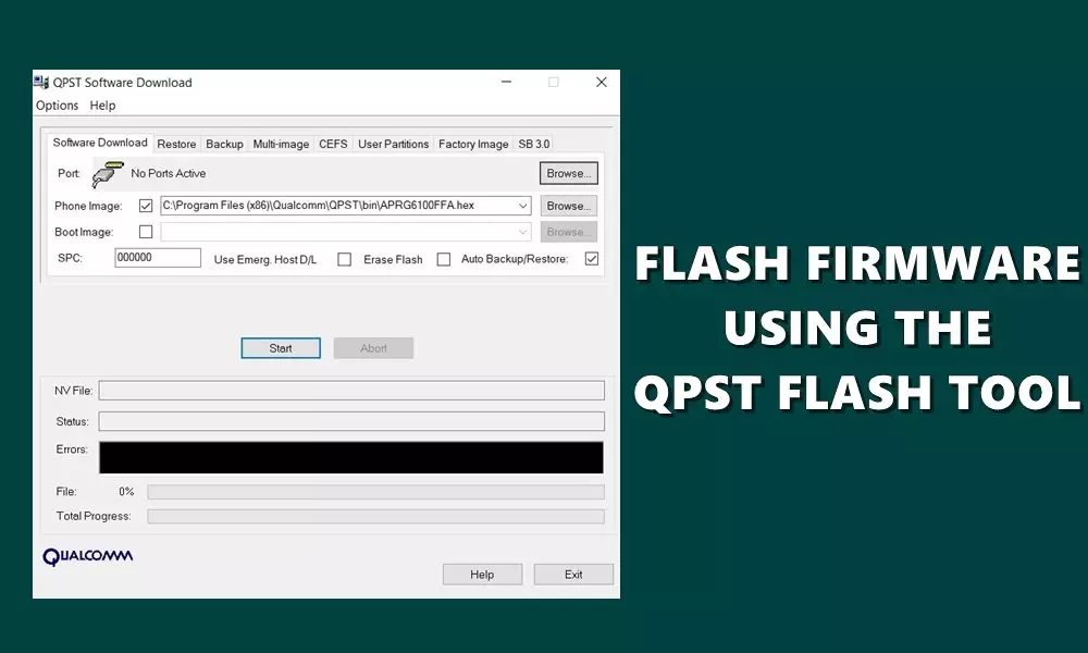 Ferramenta flash fimrware qpst