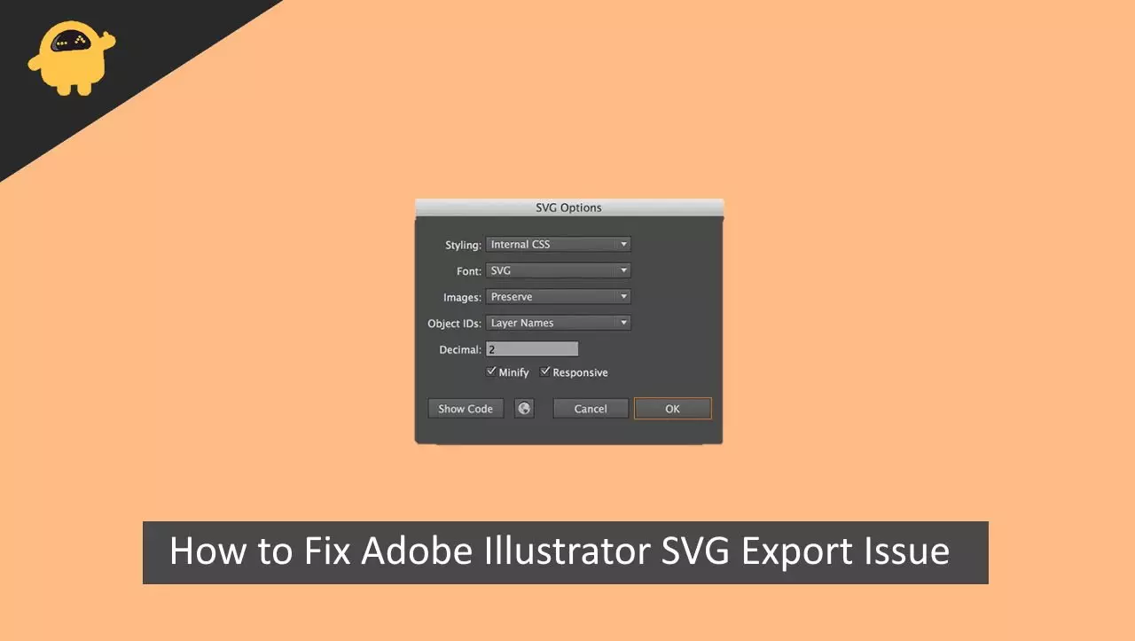 Adobe Illustrator SVG eksport muammosini qanday hal qilish mumkin