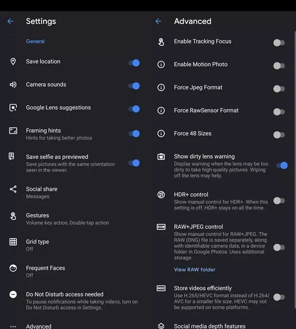 samsung gcam xususiyatlari