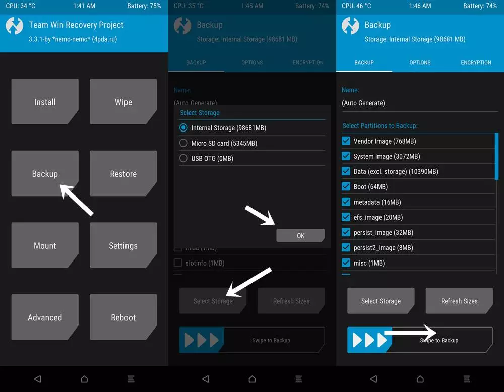 tsim nandroid backup twrp