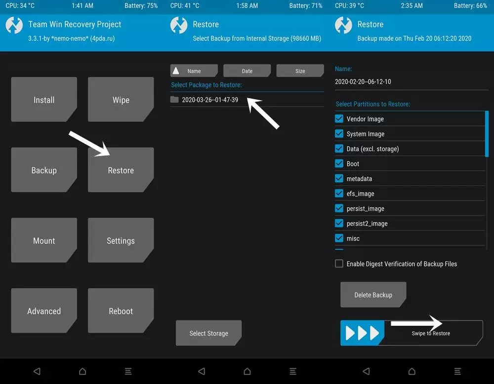 restore nandroid backup twrp