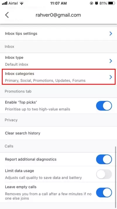 Pag-ayo sa Gmail Promotions ug Social No Connection error sa iPhone 51_5