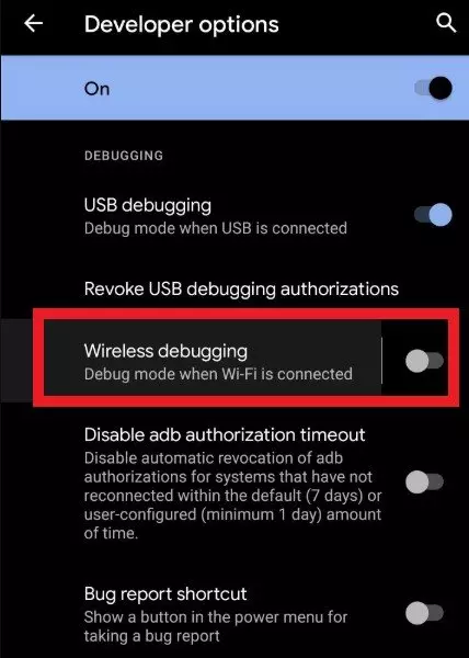 Android 11 Wireless Debugging