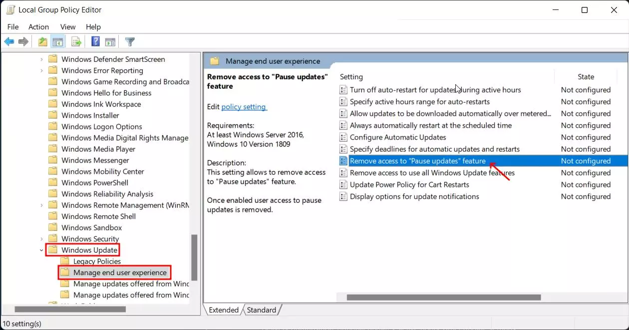 Com solucionar-ho si l'opció de pausa actualitzacions està en gris a Windows 11 69_4