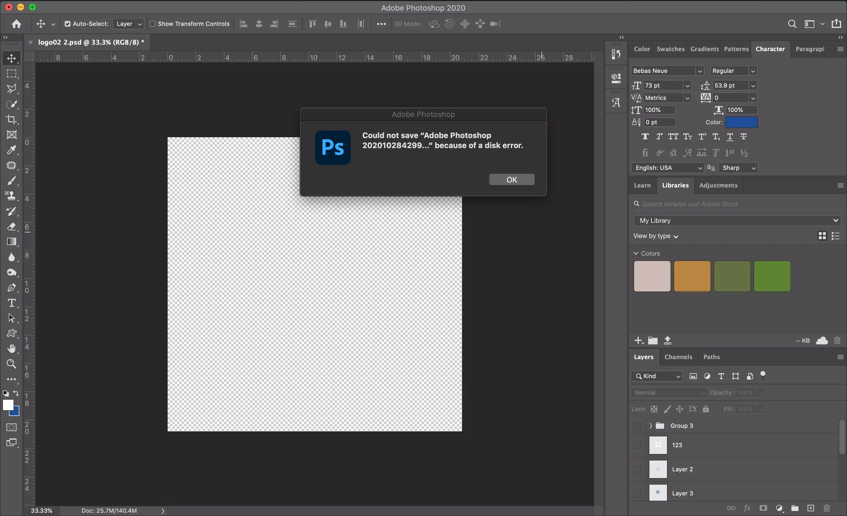 Fix Photoshop Kunde inte spara filen på grund av ett programfel 7345_1