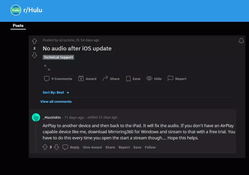 निराकरण: Hulu अॅप ऑडिओ iPad वर काम करत नाही 747_4