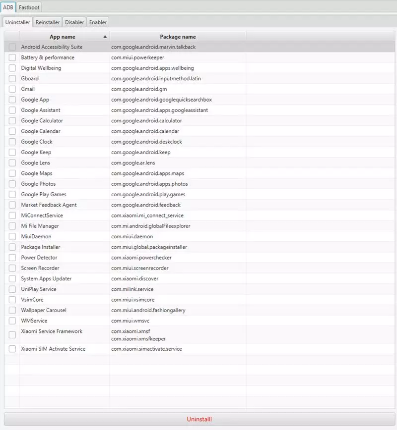 llista poc de bloatware