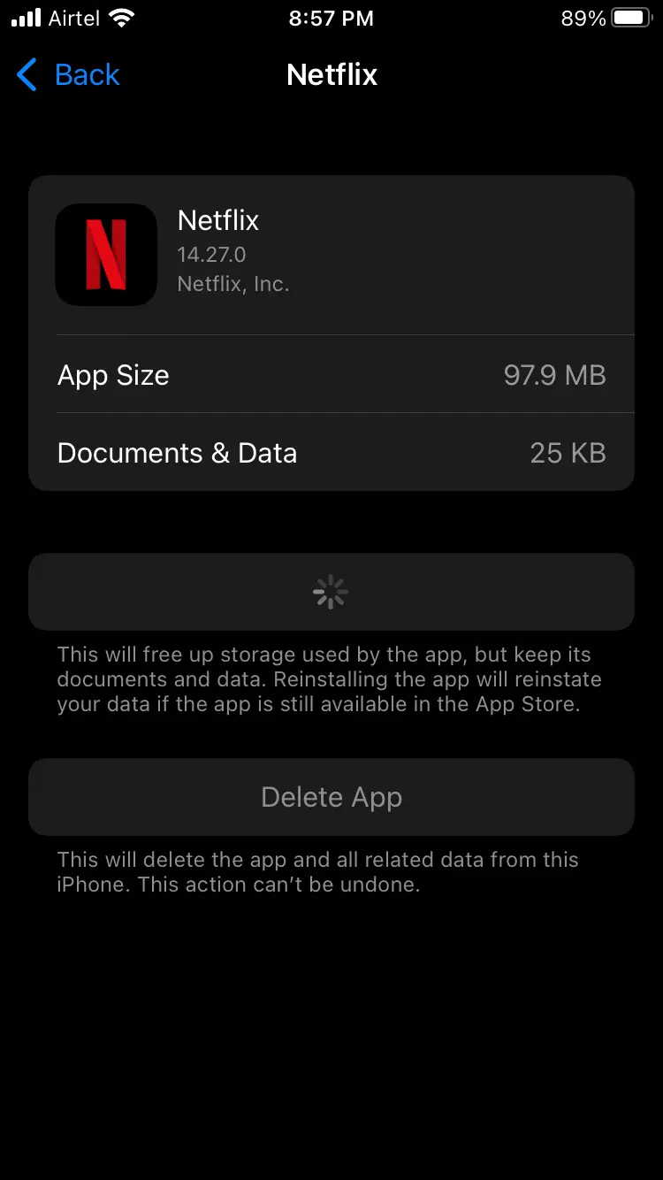 Offload Netflix-app in iOS-apparaat (8)